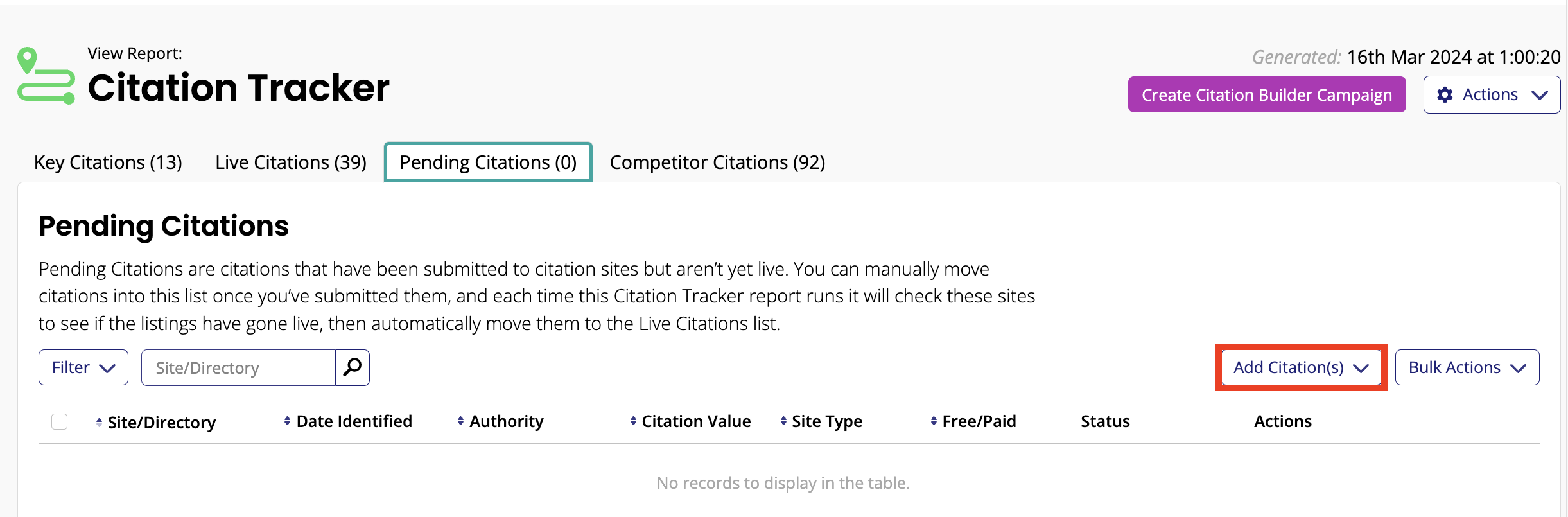 How do I use Citation Tracker to manage Pending Citations ...