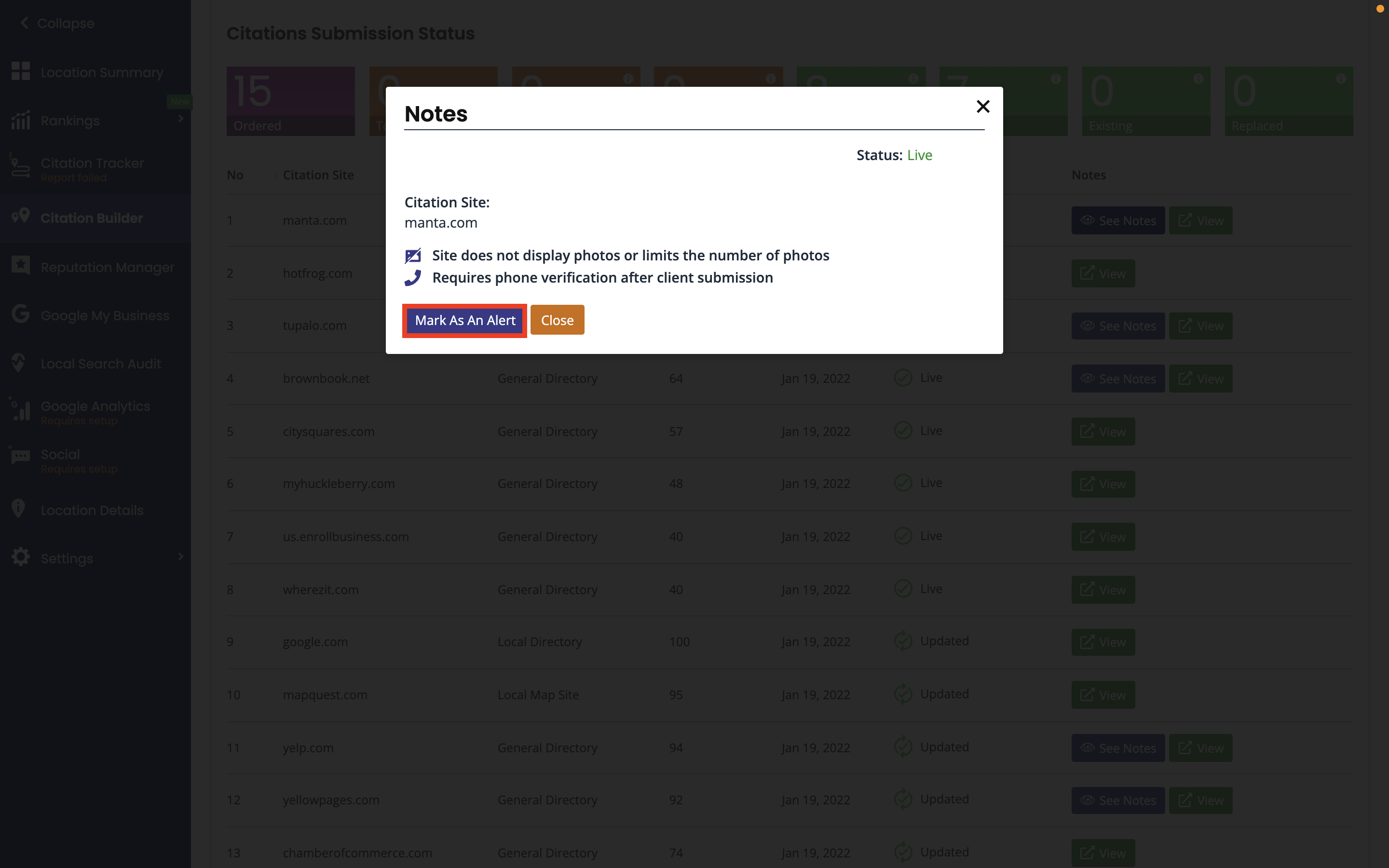 How do I understand a Citation Builder Campaign report? – BrightLocal ...