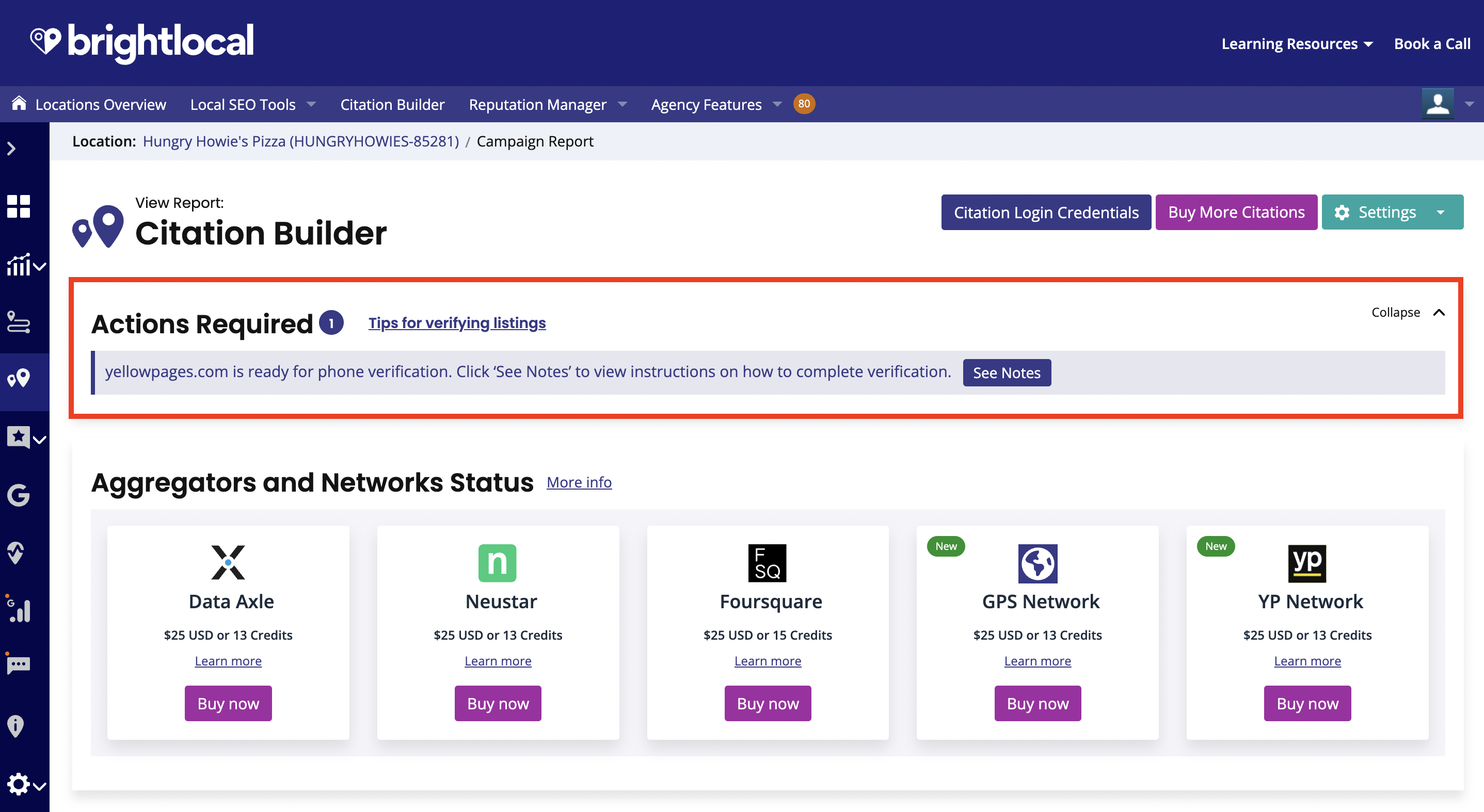 How long is my Citation Builder Campaign report updated for ...